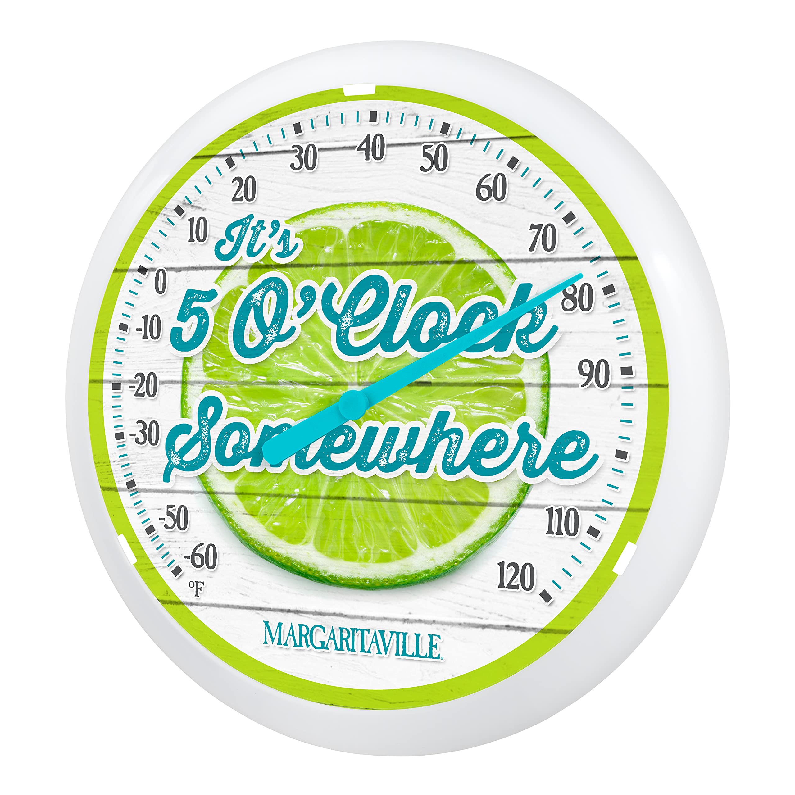 La Crosse 5 O'Clock Somewhere 13.25-inch Cheeseburger in Paradise Margaritaville Analog Dial Thermometer, Multi