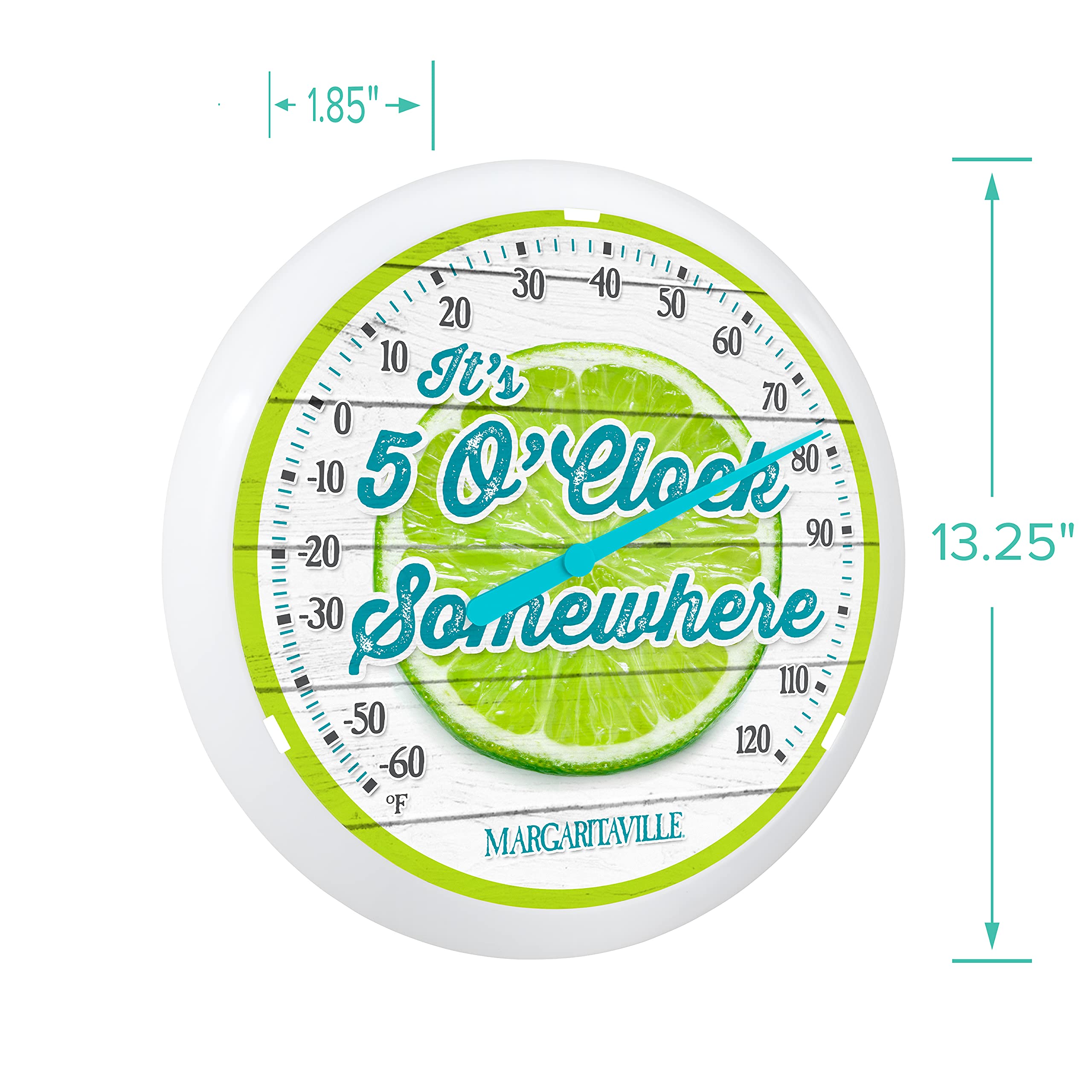 La Crosse 5 O'Clock Somewhere 13.25-inch Cheeseburger in Paradise Margaritaville Analog Dial Thermometer, Multi