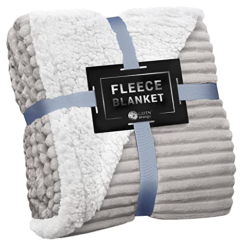 Sherpa Blanket Fleece Throw â 60x80, Pearl Grey â Soft, Plush, Fluffy, Warm, Cozy, Thick â Perfect for Bed, Sofa, Couch, Chair
