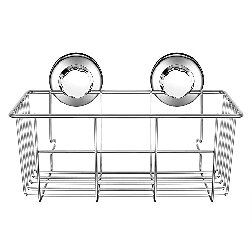 SANNO Suction Cup Soap Dish Holder Deep Bathroom Basket Shower Caddy
