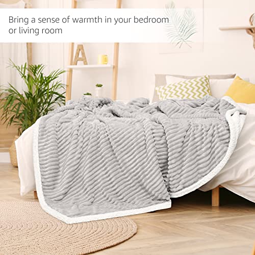 Sherpa Blanket Fleece Throw β 60x80, Pearl Grey β Soft, Plush, Fluffy, Warm, Cozy, Thick β Perfect for Bed, Sofa, Couch, Chair