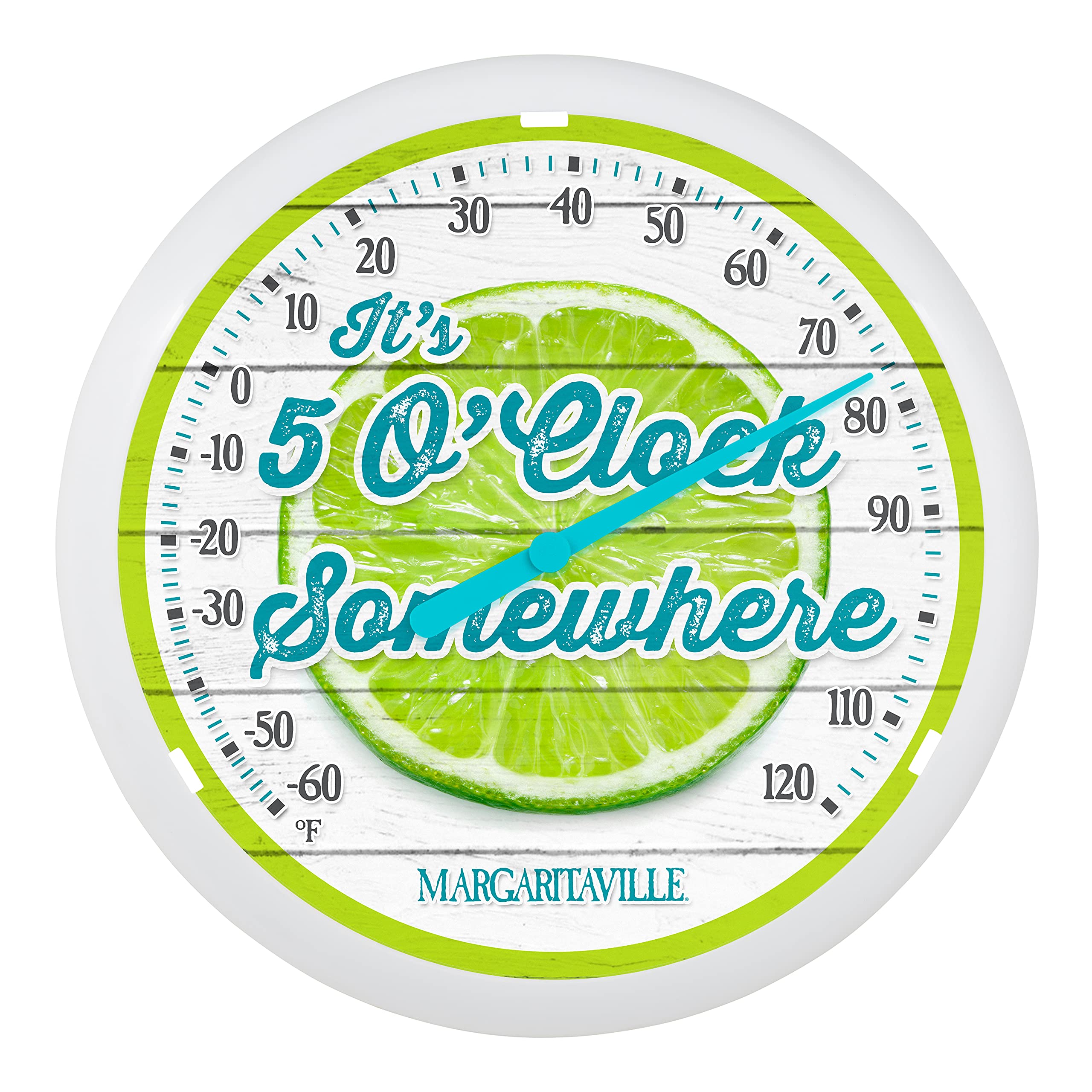 La Crosse 5 O'Clock Somewhere 13.25-inch Cheeseburger in Paradise Margaritaville Analog Dial Thermometer, Multi