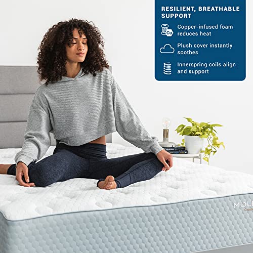 Molecule CopperWELL 13" Hybrid Cooling Gel Memory Foam and Encased Coil Medium Firm Mattress, King