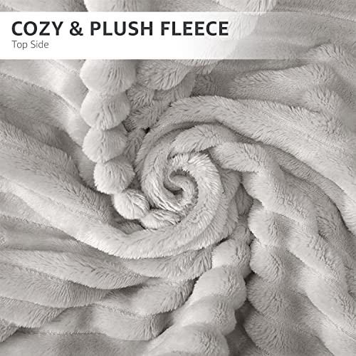 Sherpa Blanket Fleece Throw β 60x80, Pearl Grey β Soft, Plush, Fluffy, Warm, Cozy, Thick β Perfect for Bed, Sofa, Couch, Chair