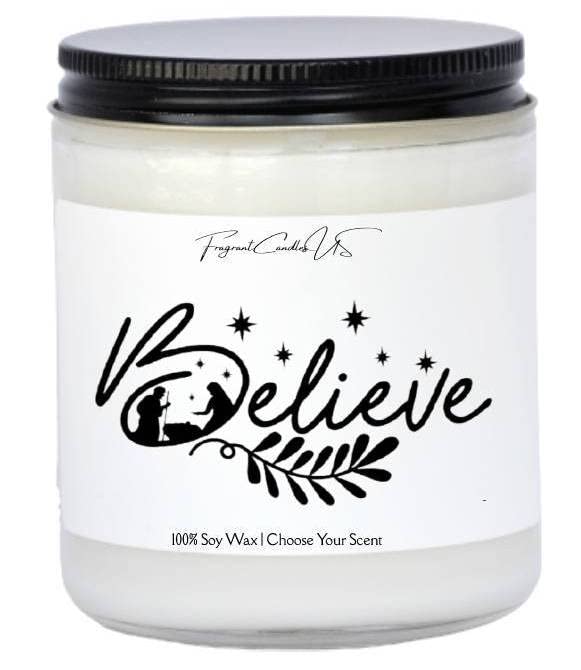 Believe,christmas candles,Christ candle,christmas gift,Religious Gifts for Christmas,Gift of Joy,Spiritual Gifts,gifts for, brother in law christmas gifts,christmas eve box (Love Spell)