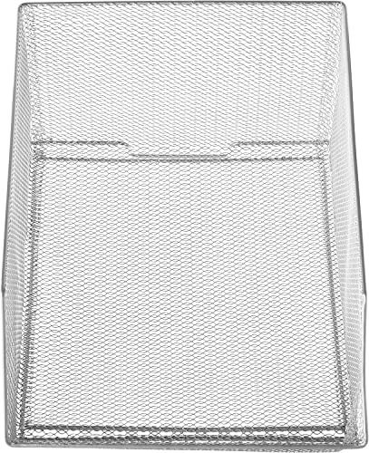Mesh Stacking Bin Silver (Sold As 1 Bin) Storage Containers Great for Food, Crafts, Cleaning or Pantry Items 1613 (Large 15x11x8)