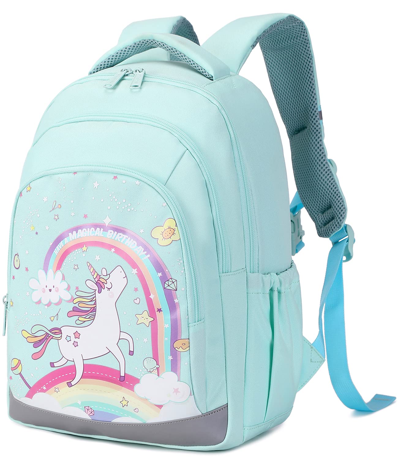 Abshoo Cute Kids Backpack For Girls Kindergarten Elementary Unicorn School Backpacks With Chest Strap (Unicorn Teal)