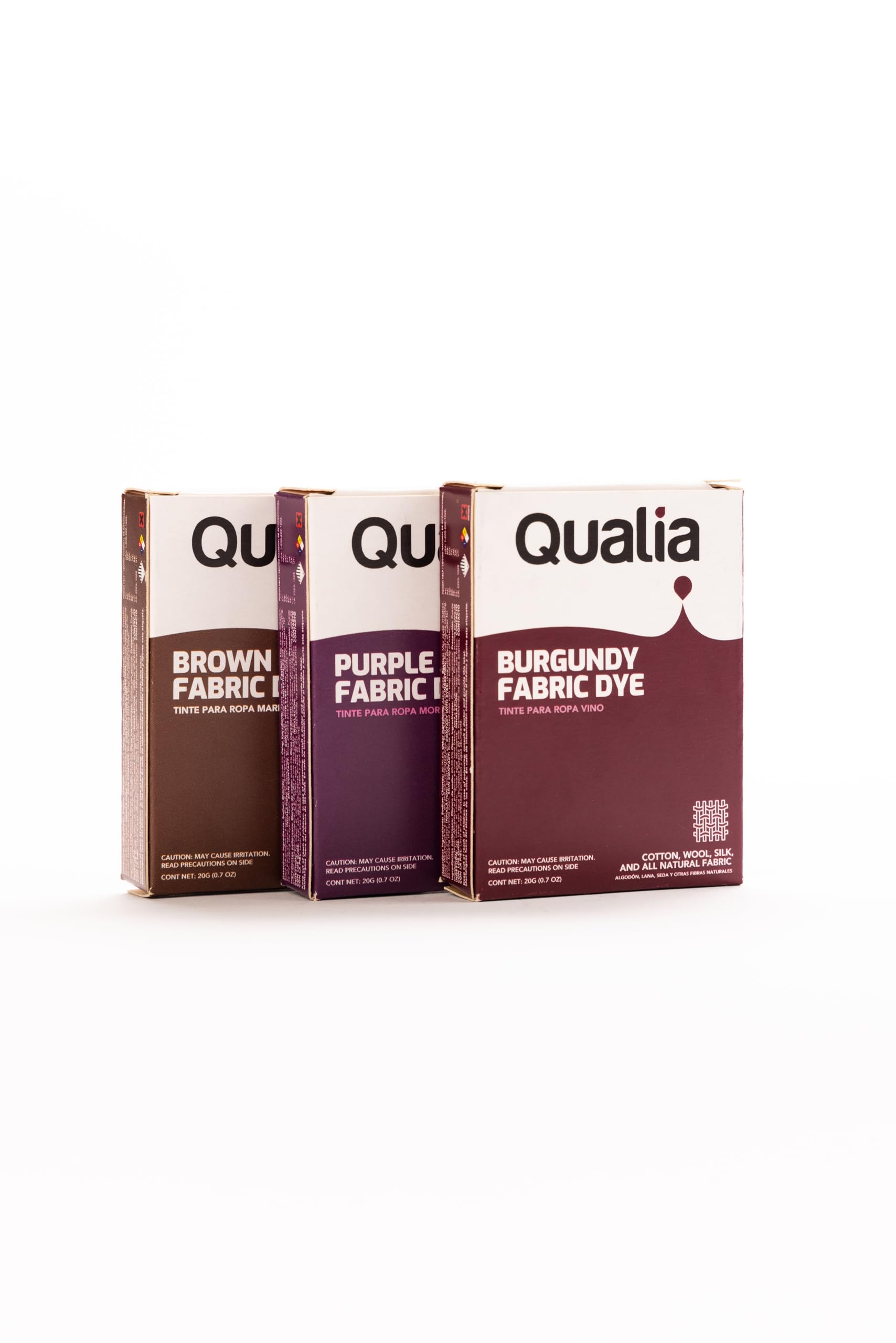Qualia All Purpose Powder Fabric Dye, Easy to Use Dye for Natural Fabrics: Cotton, Wool, Silk, Wood, & Linen, Ultra Concentrated Colors, Brown, 3 Pack