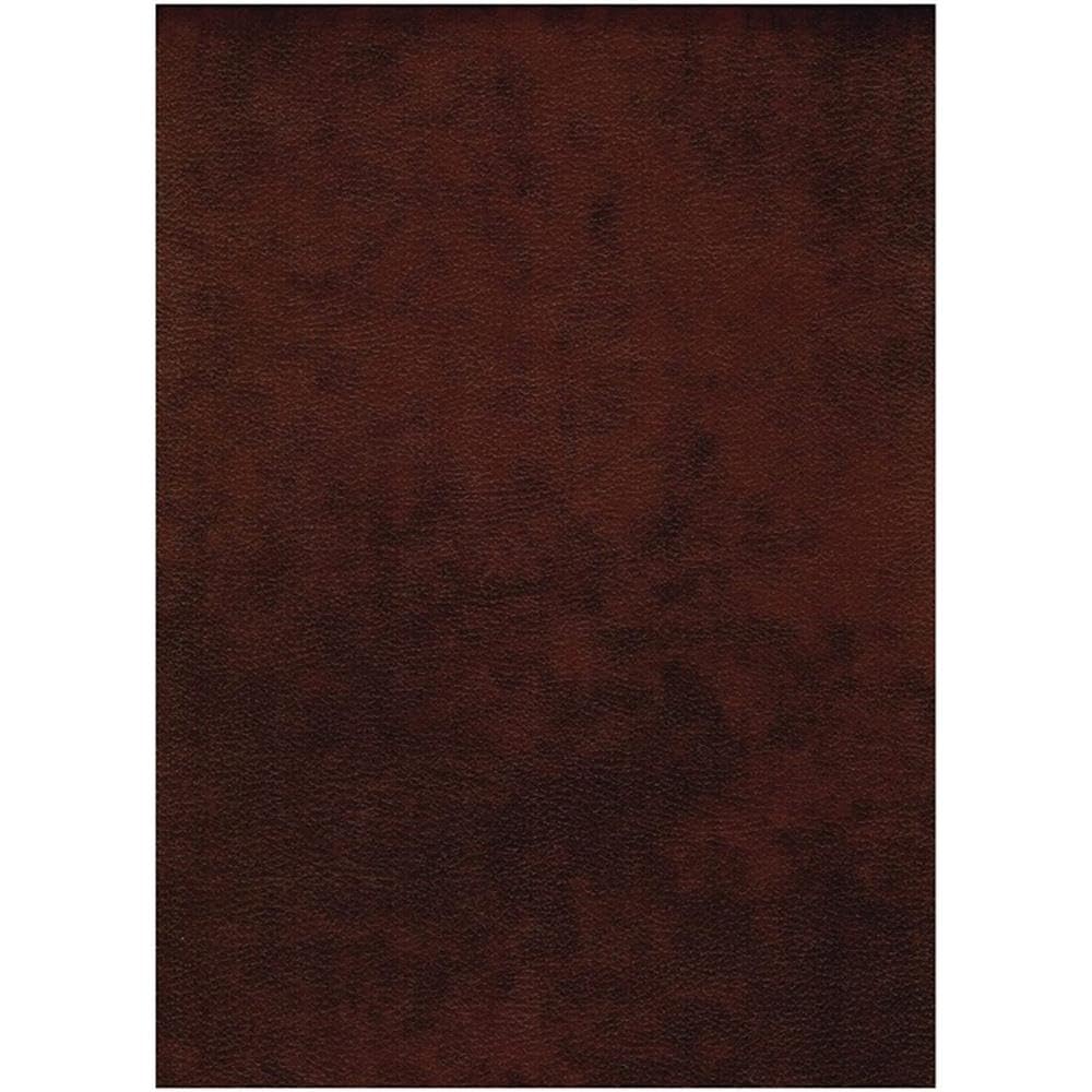 Pemberly Row 75" Traditional Full-Size Faux Leather Futon Mattress with Hinged Innerspring, Foam Construction, in Saddle Brown Finish, Frame Not Included