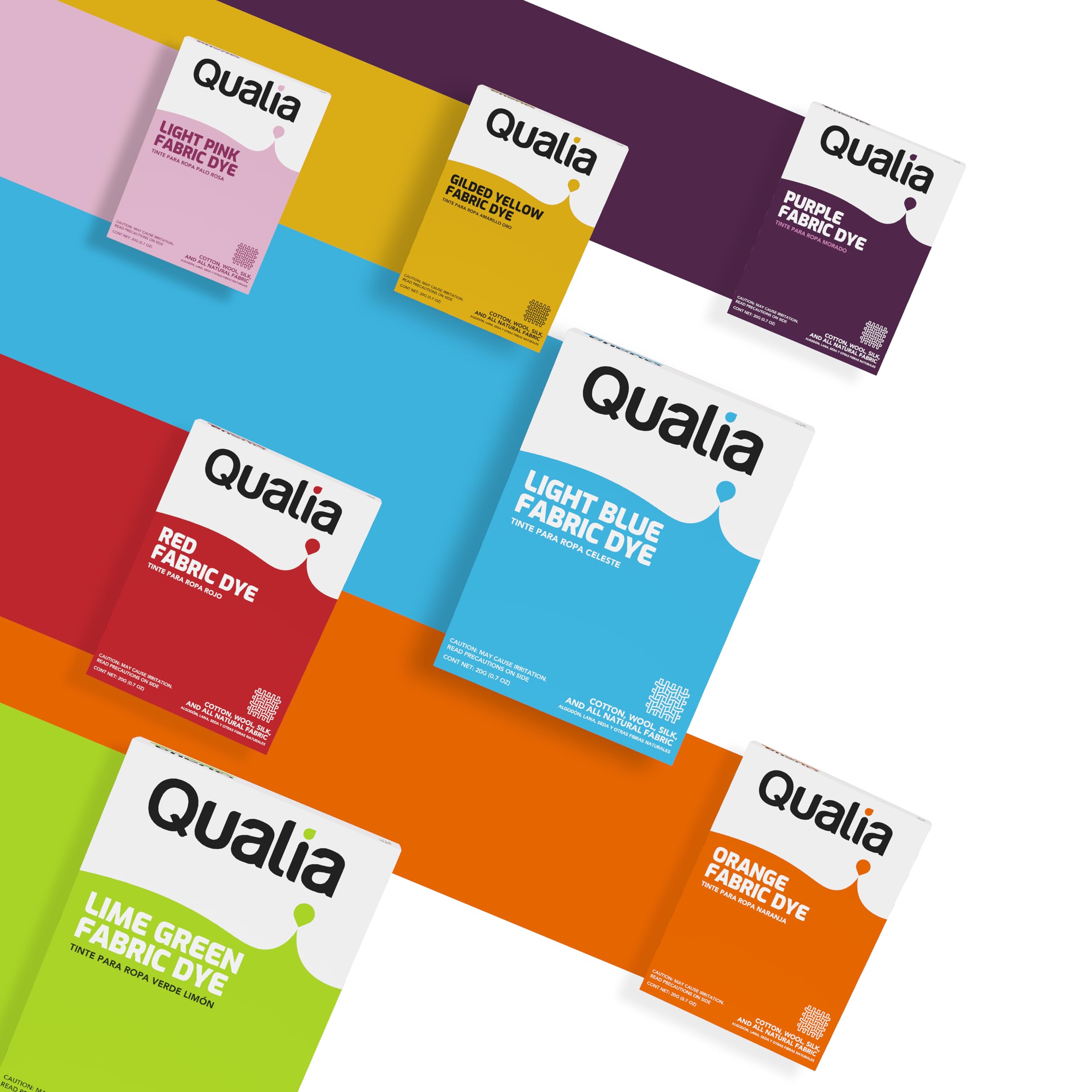 Qualia All Purpose Powder Fabric Dye, Easy to Use Dye for Natural Fabrics: Cotton, Wool, Silk, Wood, & Linen, Ultra Concentrated Colors, Brown, 3 Pack