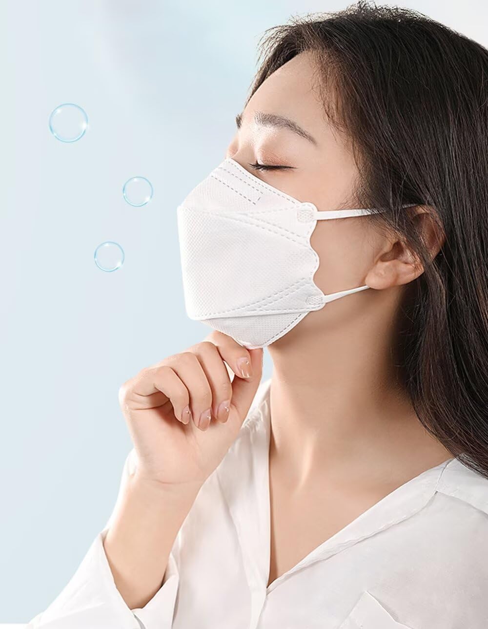 Rmaytiked 50Pcs 4-Ply KF94 Black Face Masks Breathable 3D Mouth Shields Filter