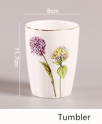 JruF Dandelion Love Ceramic 5 Piece Set Of Bathroom Accessories, Including Decorative Countertop Soap Box, Toothbrush Holder, Tumbler, Lotion Dispenser, Gift Box (Purple)
