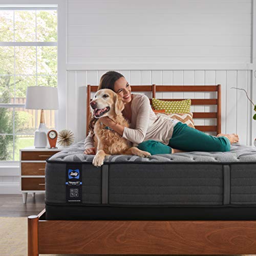 Sealy Posturepedic Plus Mattress with Surface-Guard and 9 Foundation, Tight Top 13-Inch Plush, Queen, Grey