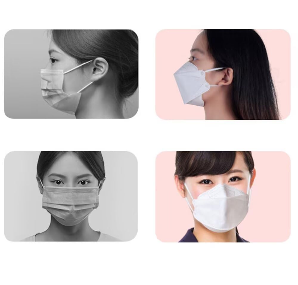 Rmaytiked 50Pcs 4-Ply KF94 Black Face Masks Breathable 3D Mouth Shields Filter