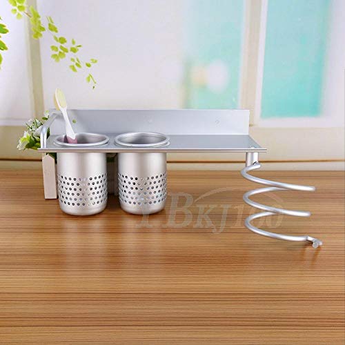 Aluminum Holder - Storage Wall Mount Organizer Holder Hair Dryer Toothbrush Toilet
