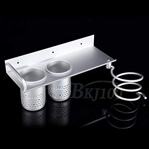 Aluminum Holder - Storage Wall Mount Organizer Holder Hair Dryer Toothbrush Toilet