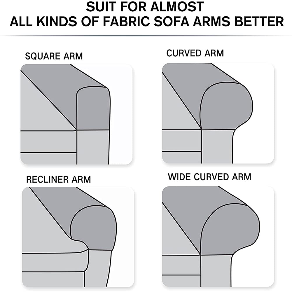 LVOERTUIG Stretch Armrest Covers Armchair Slipcovers,2pcs Waterproof Polyester Sofa Armrest Covers,Washable Armchair Slipcover Arm Cover Furniture Protector for Sofa Chair Recliner(Wine Red)