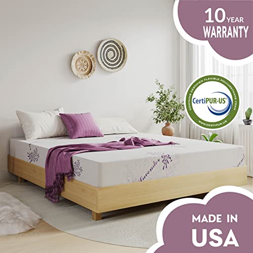 Dyonery Lavender Twin Memory Foam Mattress 8 Inch, Bed in a Box, CertiPUR-US Certified, AeroFusion Memory Foam, Made in USA, Medium, 38βx75βx8β, Purple