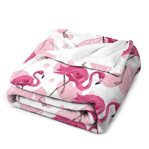 Flamingo Blanket Gifts, 40"x50" Cute Throw Blanket for Girls Women, Soft Warm Cozy Plush Flannel Blankets for Sofa Bed Couch