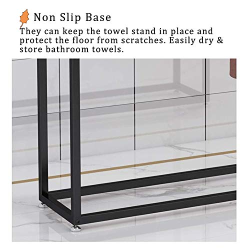 -Shelf Balcony Bathroom Freestanding Towel Rack,Metal Bathroom Towel Holder Stand Floor,Rust-Proof Towel Hanger Stand for Kitchen,Outdoor Pool,Indoor/White/65 * 20 * 110Cm