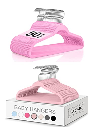BAGAIL Pack of 100 Velvet Hangers (50 Pink & 50 BlushPink