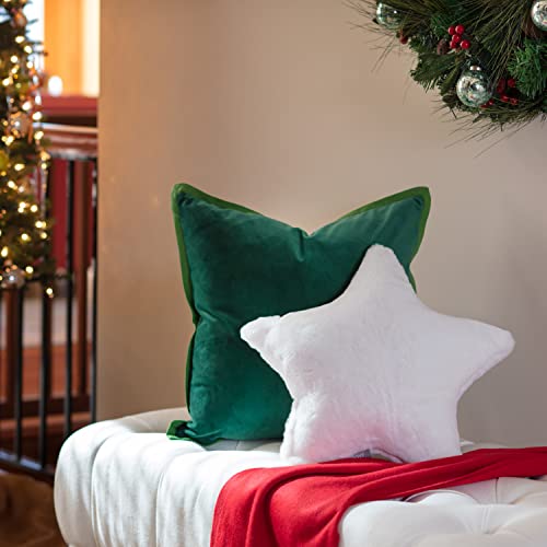 Pillow Perfect Indoor Fur Star Shape Throw Pillow, 1 Count (Pack of 1), Ivory