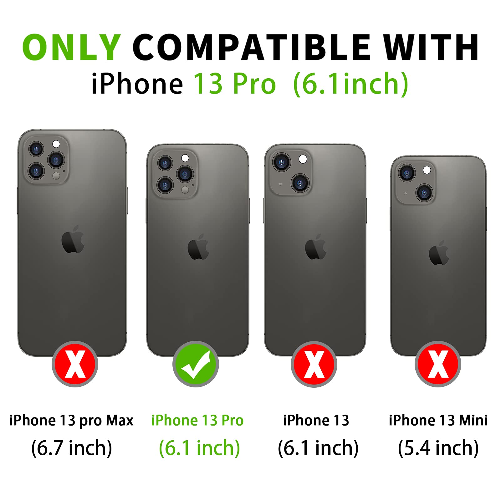 FYY Designed for iPhone 13 Pro 5G Case, [Support Magsafe Charging] 2-in-1 Magnetic Detachable Wallet Phone Case with Card Holder Protective Cover for iPhone 13 Pro 5G 6.1" Black