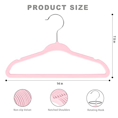 BAGAIL Pack of 100 Velvet Hangers (50 Pink & 50 BlushPink