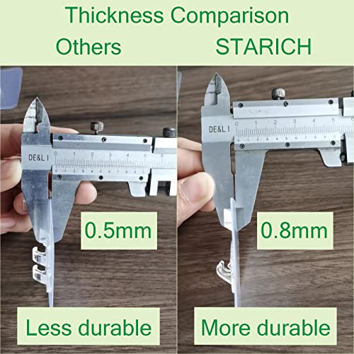 STARICH Shower Caddy Adhesive Replacement Stickers Sticker Shelf Basket Strips Suction Hooks Large Strong Hook for Bathroom Storage Corner Transparent Shelves Wall Mount 3 Hooks 11 13/16"