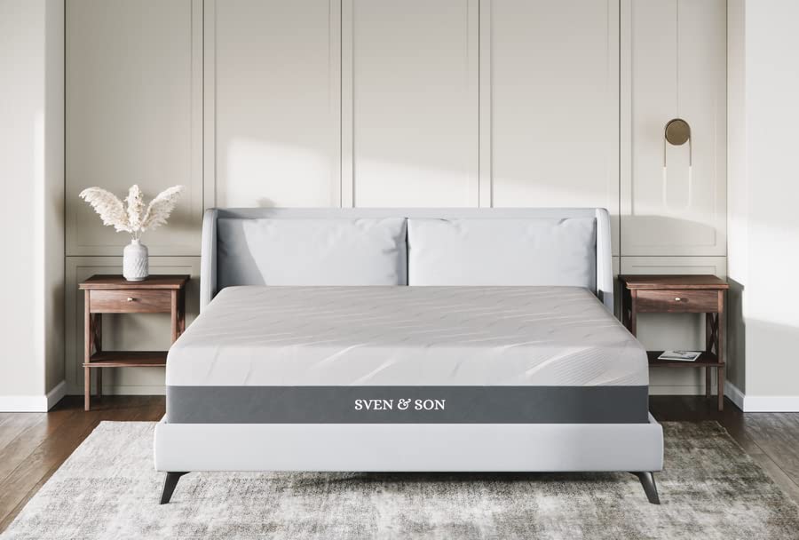 Sven & Son King Mattress, Bed in A Box, 10" Luxury Cool Gel Memory Foam, Pressure Relief & Support, 10" Year Warranty, Designed in USA (King, Mattress Only 10" Firm)