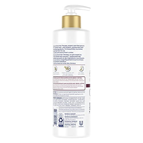 Dove Hair Therapy Shampoo For Thin, Fine Hair Strength and Fullness Boost Sulfate Free Shampoo for 2X Visibly Fuller, Thicker Hair 13.5 oz