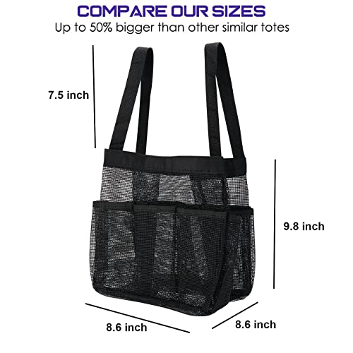 LCHULLE Mesh Shower Caddy Portable Quick Dry Shower Tote Hanging Bath & Toiletry Organizer with 8 Storage Pockets Cosmetic Shower Basket Bag for College Dorm Room Essentials Gym Bathroom Camp Travel