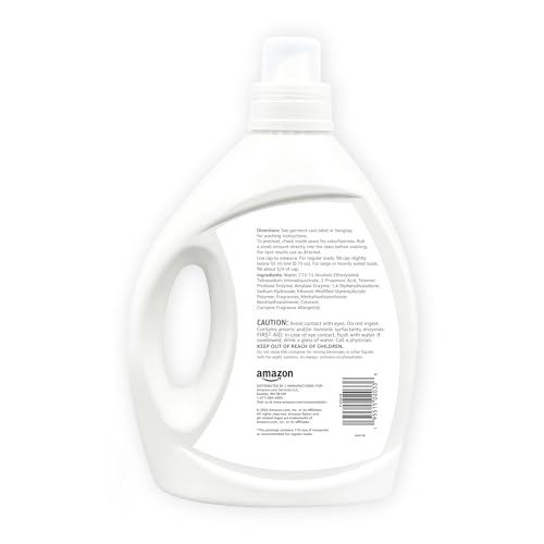 Amazon Basics Laundry Detergent Liquid, Concentrated, Fresh Scent, 110 Loads, 82.5 Fl Oz (Previously Solimo)