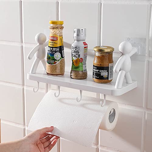 For Creative Human-shaped Storage Rack Wall Organizers Home Shelf with Towel Bar/Tissue Box Shower Caddy Easy Installati shower storage rack