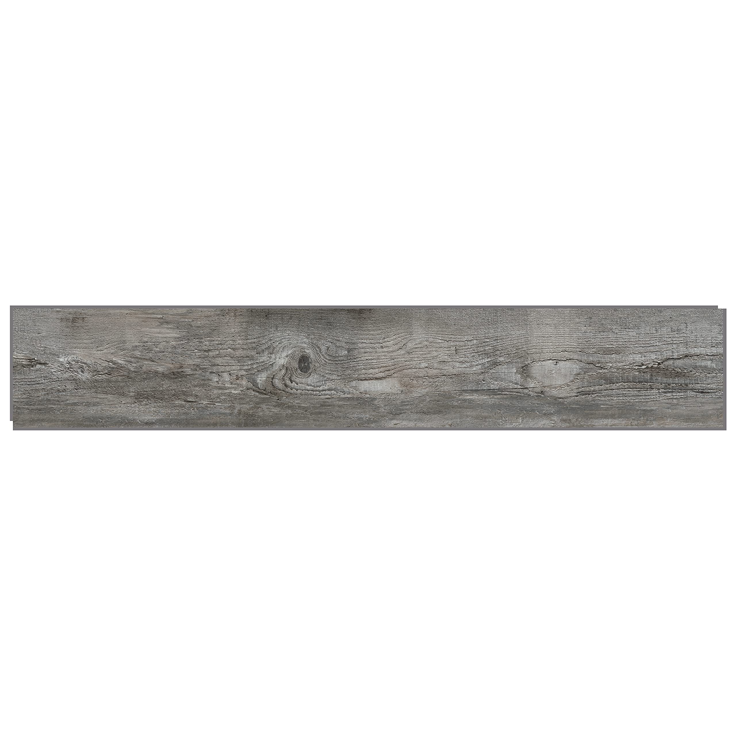 MSI McKenna 7 in. x 48 in. Luxury Vinyl Flooring, Rigid Core Planks, LVT Tile, Click Lock Floating Floor, Waterproof LVT, Wood Grain Finish, Digby Gray-Dark, 23.77 Square Feet