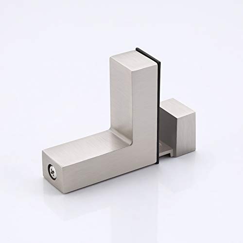 KES Glass Shelf for Bathroom, 15.8-Inch Bathroom Wall Shelf with Rectangle Tempered Glass and Brushed Nickel Bracket, Glass Bathroom Shelves 2 Pack, BGS3201S40-2-P2