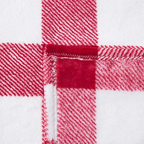 Topfinel Buffalo Plaid Throws Blanket,60 * 80 inch for Adult and Kids, Lightweight, Red and White Gingham Soft Throw Blanket for Couch, Bed, Sofa Luxurious Warm and Cozy for All Seasons