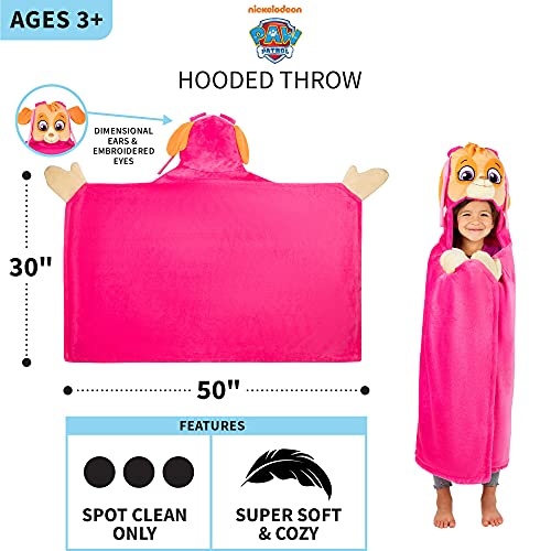 Franco Kids Bedding Super Soft and Cozy Wearable Hooded Throw, 30 in x 50 in, Paw Patrol Girls