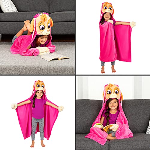 Franco Kids Bedding Super Soft and Cozy Wearable Hooded Throw, 30 in x 50 in, Paw Patrol Girls