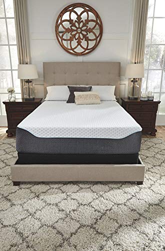 Signature Design by Ashley 14 Inch Elite Plush Mattress, Green Tea & Charcoal Infused Gel Memory Foam, California King