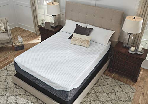Signature Design by Ashley 14 Inch Elite Plush Mattress, Green Tea & Charcoal Infused Gel Memory Foam, California King