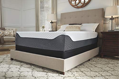 Signature Design by Ashley 14 Inch Elite Plush Mattress, Green Tea & Charcoal Infused Gel Memory Foam, California King