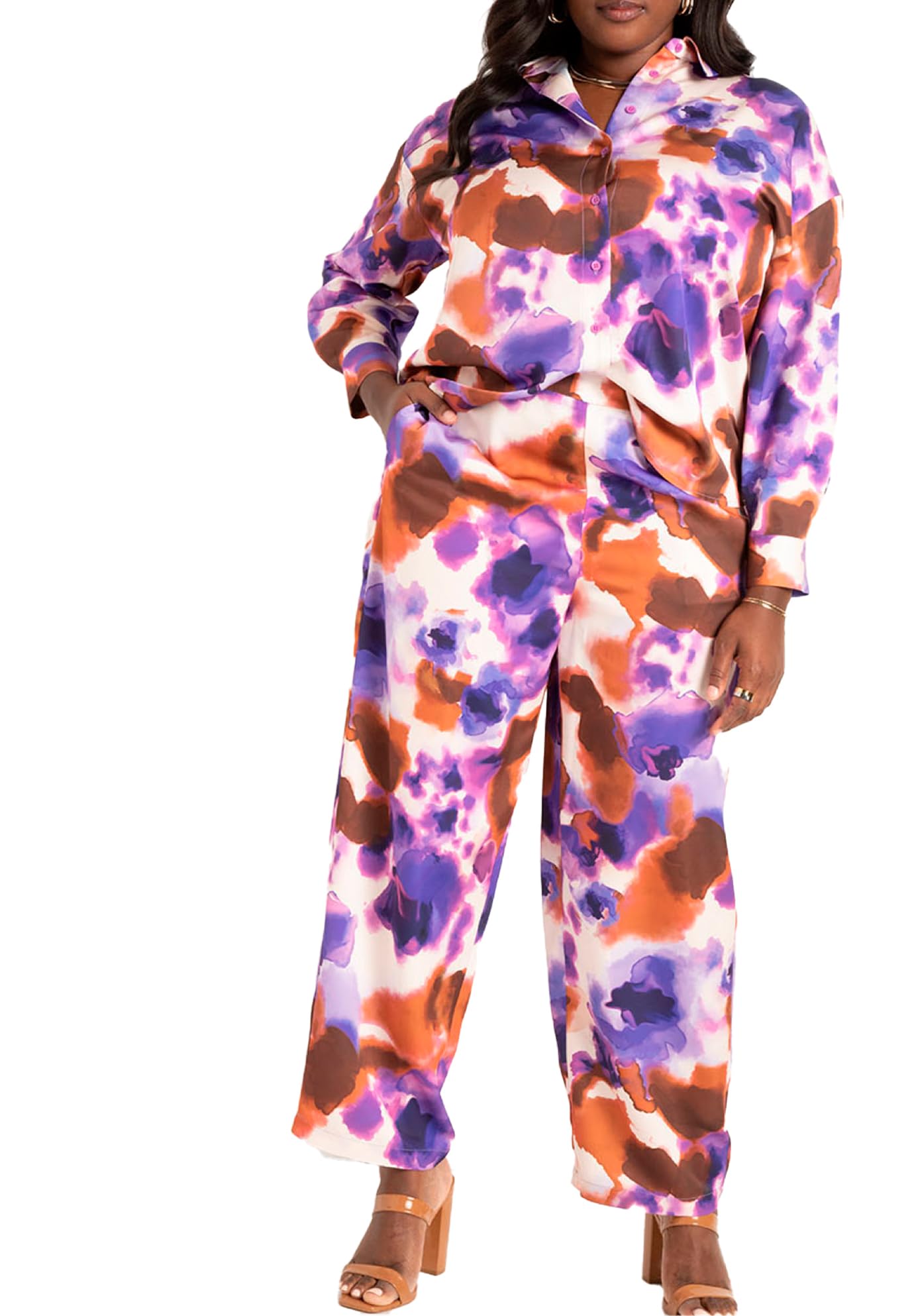 Dreams & Co. Women's Plus Size Long Print Sleepshirt - 3X/4X, Classic Red Winter Snow