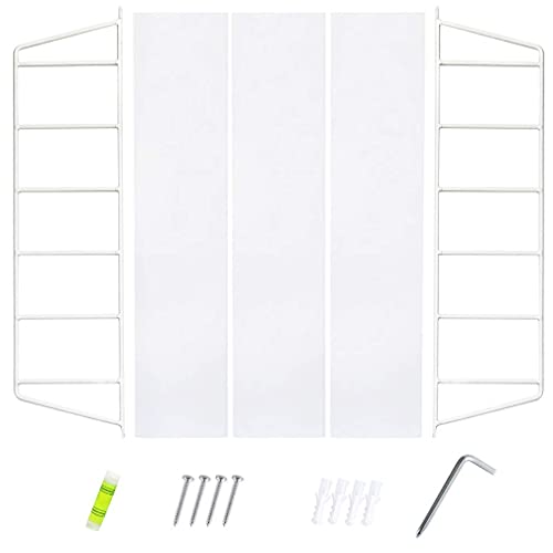 BOLUO White Wall Shelf - Garage Storage System Shelves Modern Bathroom Decor Bedroom Living Room Kitchen 24 inches Long (610-W)