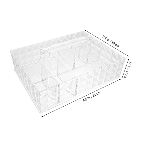 Lurrose Makeup Storage Organizer Caddy Divided Basket Bin with Handle Plastic Portable Cosmetic Caddy Tote Sundries Basket for Kitchen Bathroom and Cabinet Organizing