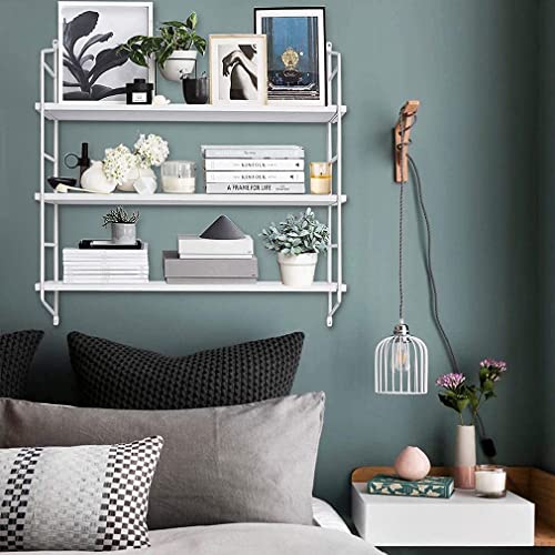 BOLUO White Wall Shelf - Garage Storage System Shelves Modern Bathroom Decor Bedroom Living Room Kitchen 24 inches Long (610-W)