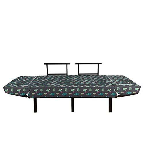 Ambesonne Cactus Futon Couch, Exotic and Modern Demonstration of Cacti and Succulents Mother Nature Colors, Daybed with Metal Frame Upholstered Sofa for Living Dorm, Loveseat, Multicolor