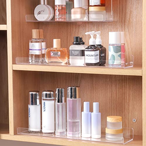 jomgeroz Acrylic Bathroom Shelves Wall Mounted Shower Shelve No Drilling Adhesive Thick Clear Storage & Display Shelves Bathroom Small Wall Shelf with Hooks