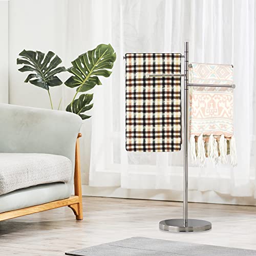 Towel Racks for Bathroom, Modern 4 Swivel Arm Standing Bathroom Towel Rack Stand with Heavy Base, Freestanding Bath Towel Bar Holder, Rustproof Stainless Steel, DECLUTTR