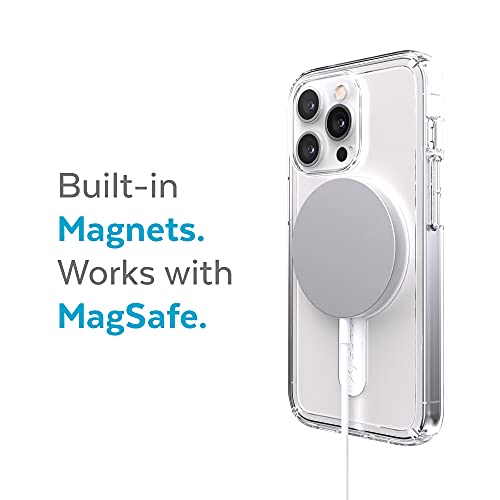 Speck iPhone 13 Pro Max Case - Drop Protection Fits iPhone 12 Pro Max & iPhone 13 Pro Max Phones - Clear Case, Built for MagSafe - Anti-Yellowing & Anti-Fade with Dual Layer Slim Design - GemShell